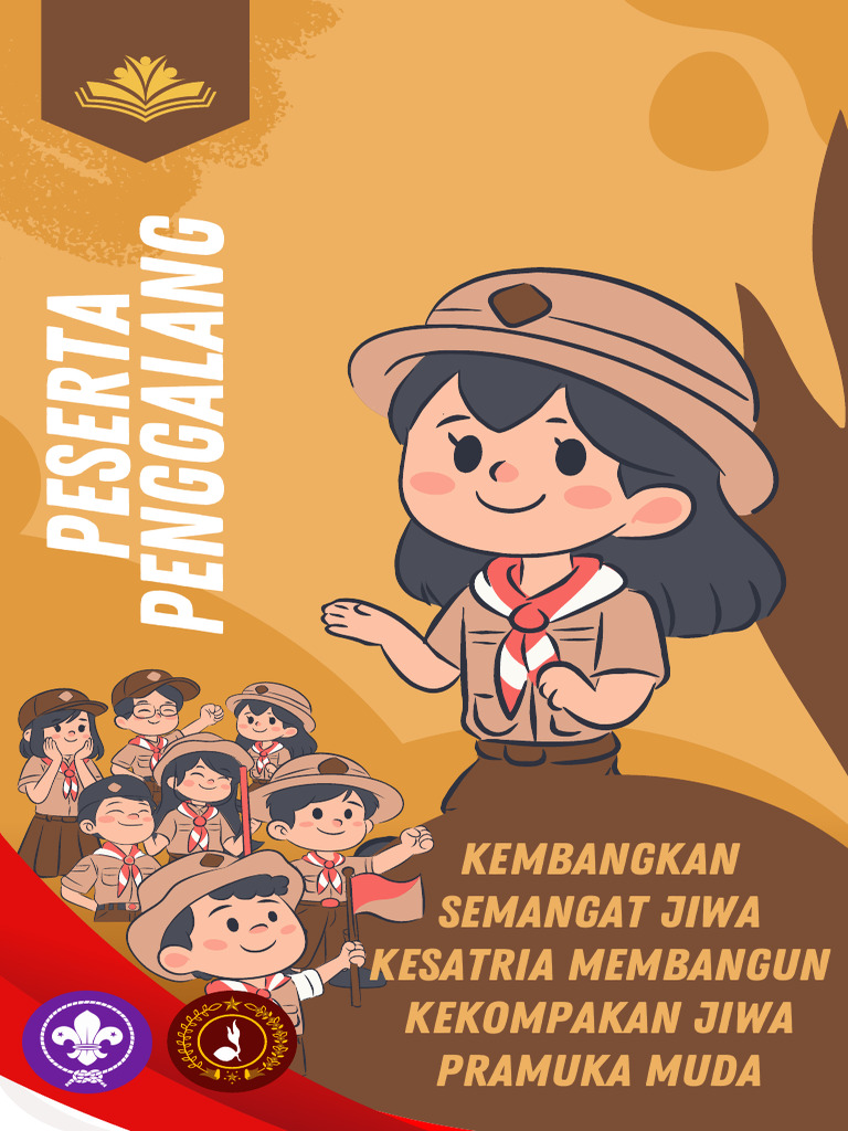 Coklat Ilustrasi Name Tag Panitia Peringatan Hari Pramuka Kartu Nama ...