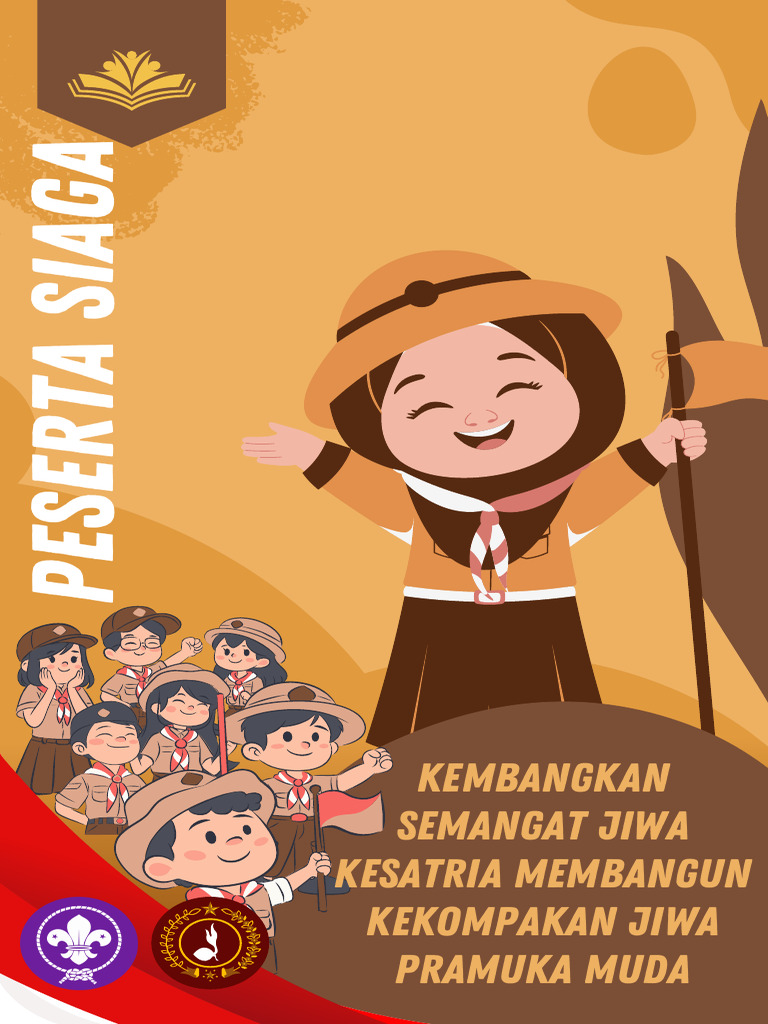 Coklat Ilustrasi Name Tag Panitia Peringatan Hari Pramuka Kartu Nama ...