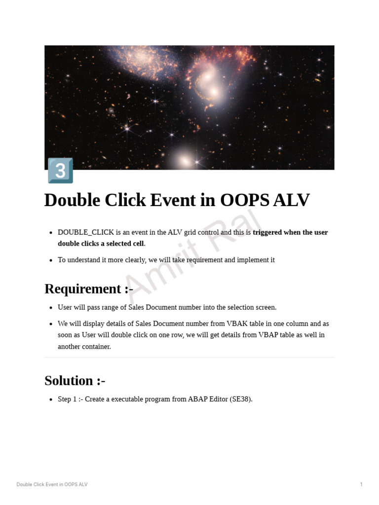 Double Click Event in OOPS ALV | PDF | Computing | Computer Programming