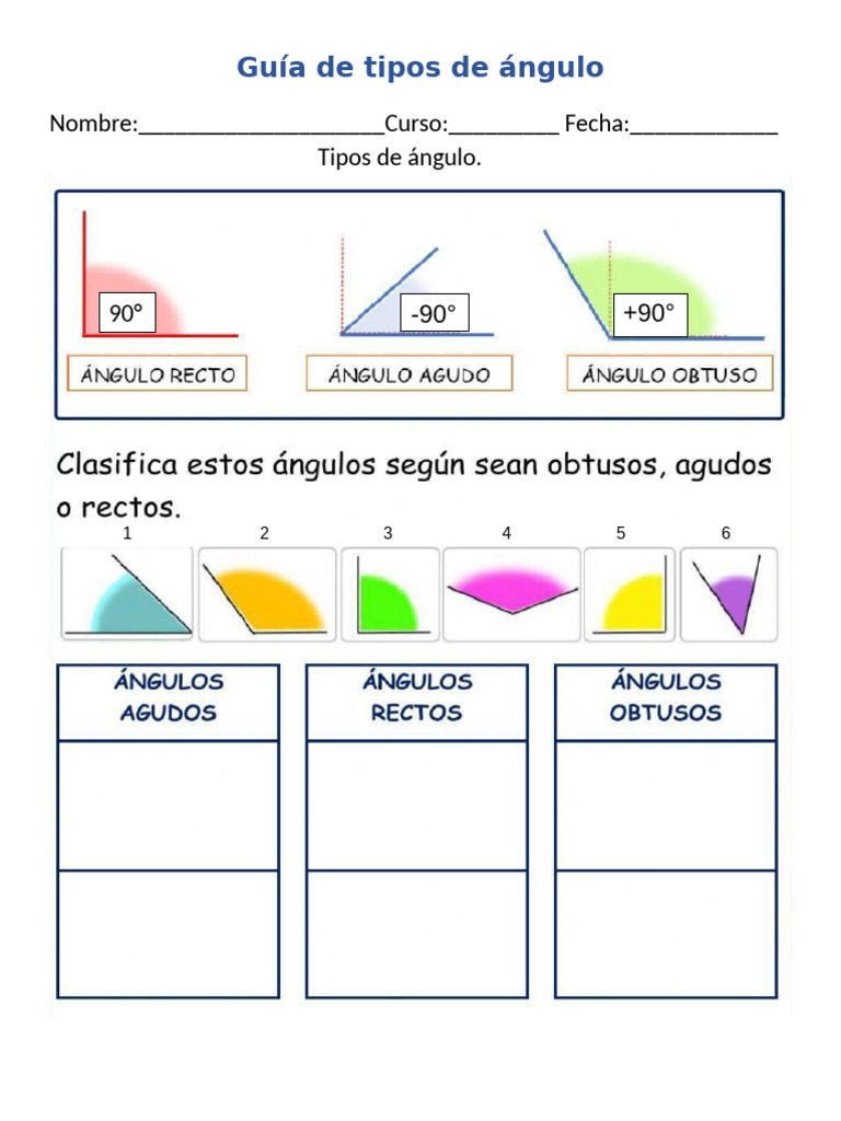 Guía de Tipos de Ángulo | PDF