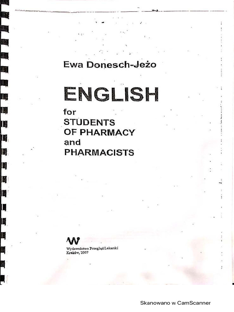 English For Students of Pharmacy and Pharmacists Ewa Donesch Jezo | PDF