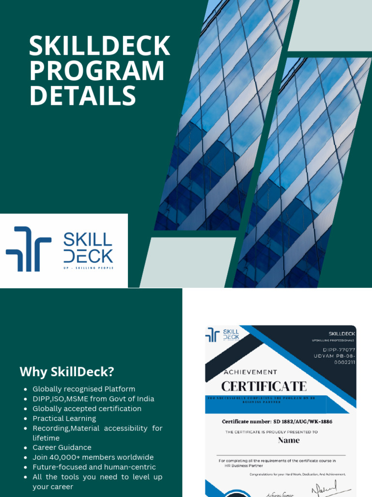 HR Course Brochure SkillDeck | PDF | Payroll | Human Resource Management