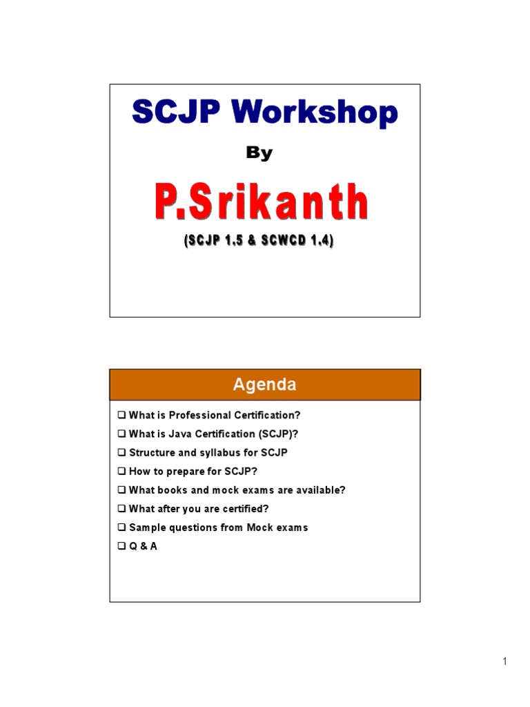 SCJP Workshop Manual | PDF