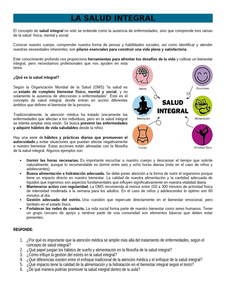 La Salud Integral | PDF | Sicología