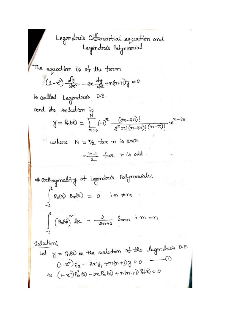 Legendre Polynomial | PDF