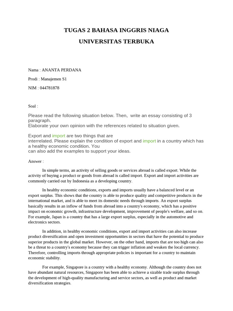 Tugas 2 Bahasa Inggris Niaga | PDF