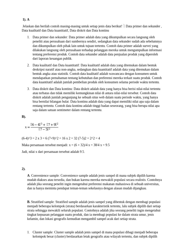 Tugas 1 Statistika Ekonomi | PDF