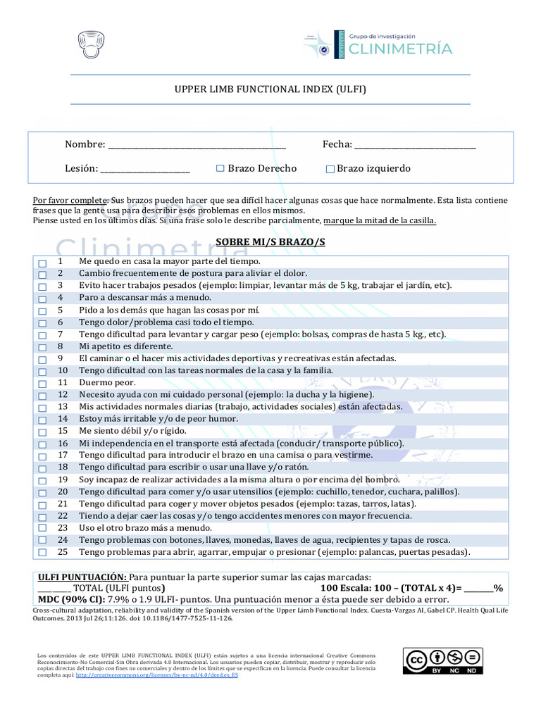 Evaluación Funcional del Brazo | PDF