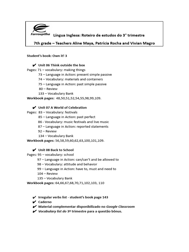 7th Grade English Study Guide | PDF
