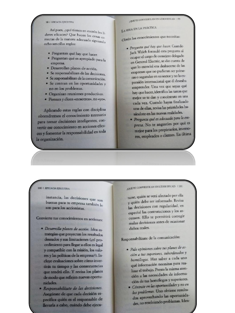 8 Reglas para Ser Un L Der Eficaz Peter F Drucker 1628192180 | PDF