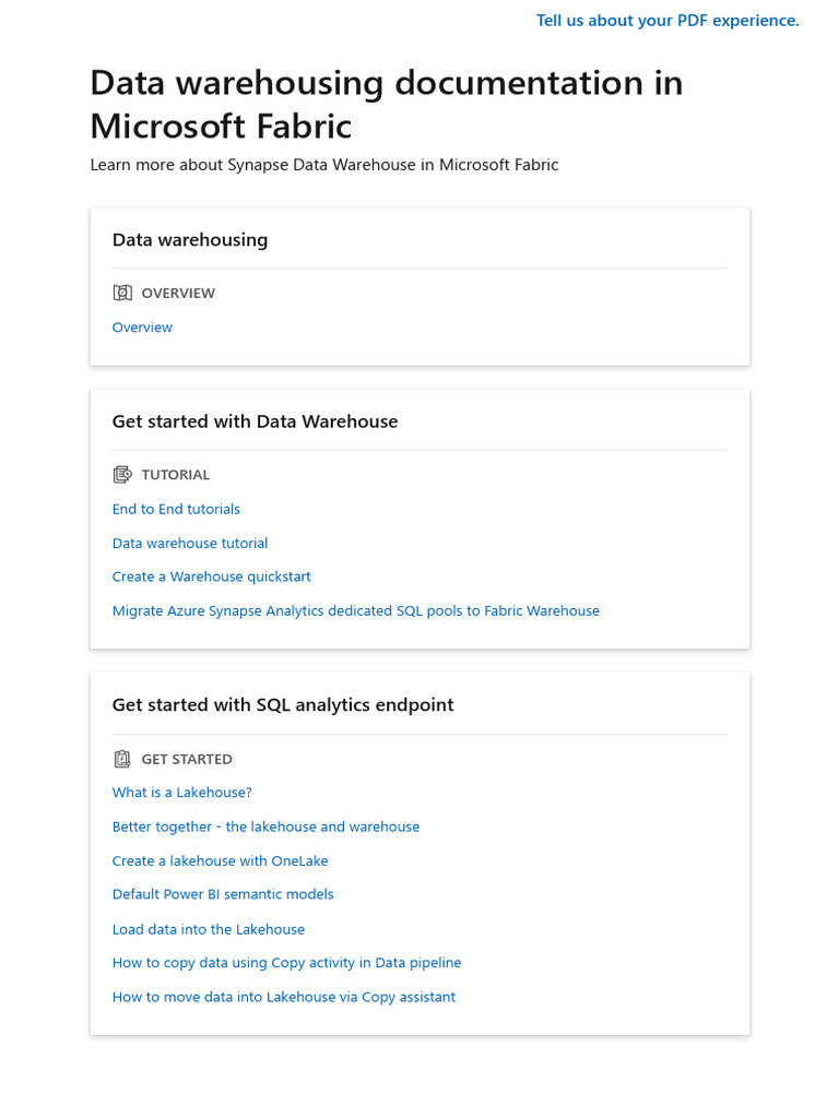 Fabric Data Warehouse | PDF | Databases | Sql