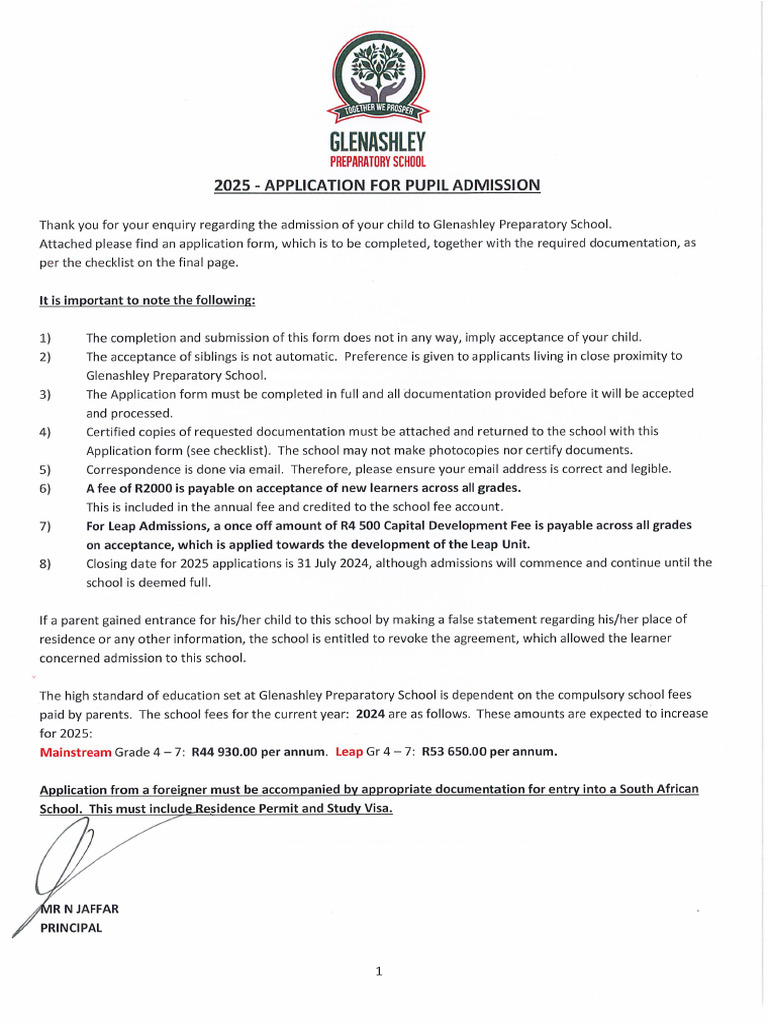 Admission Application | PDF
