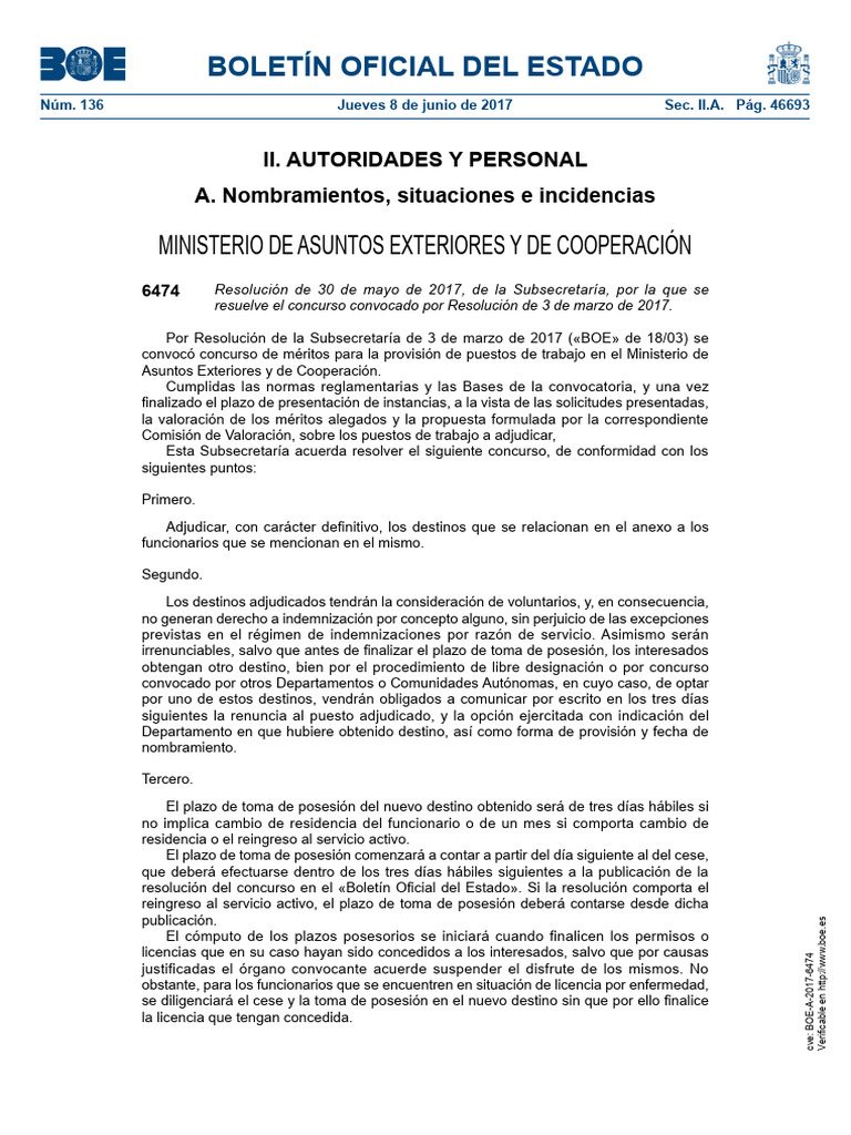 Boe A 2017 6474 | PDF | Gobierno | Administración Pública