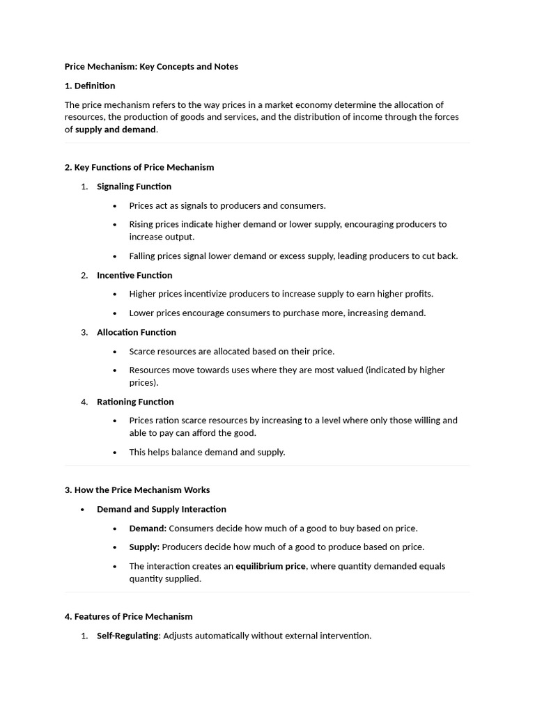 Price Mechanism | PDF | Supply And Demand | Prices