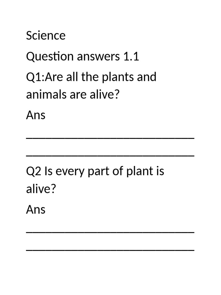 Science 1.1 and 1.2 Question | PDF