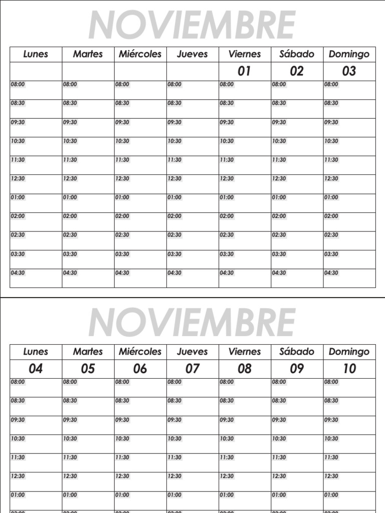 Calendario Noviembre | PDF