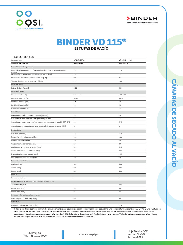 Binder Estufa de Vacio VD 115 HT | PDF