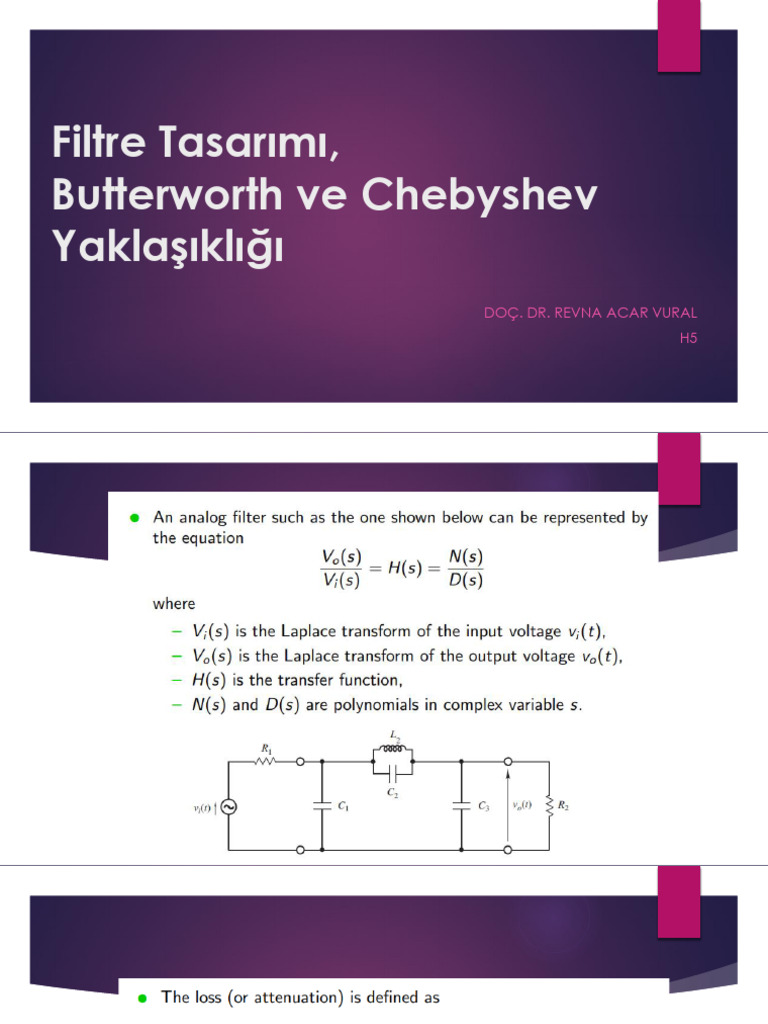 H5_filtre | PDF | Electronic Filter | Low Pass Filter