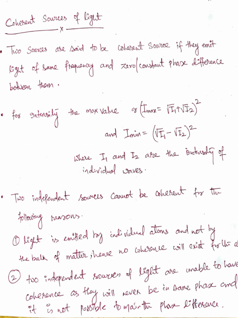 Wave Optics Notes 3 | PDF