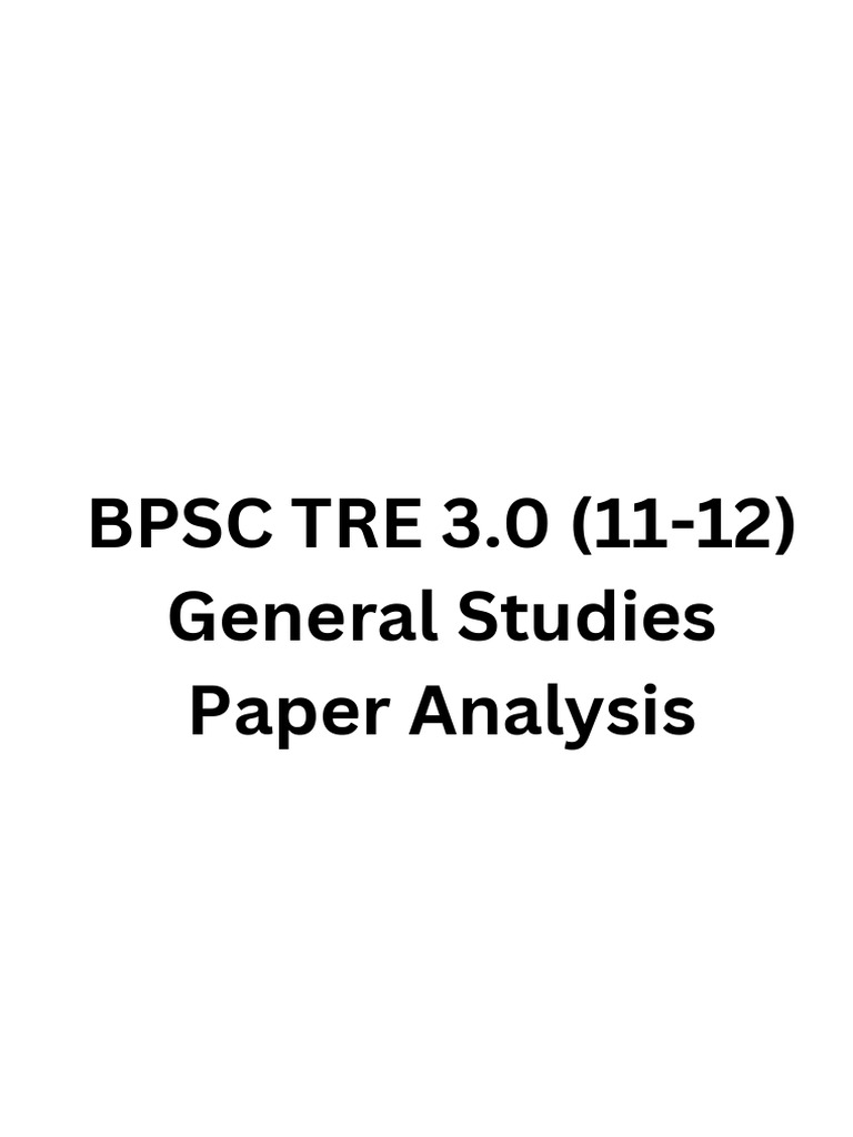 BPSC TRE 3.0 PGT GS Question Paper | PDF