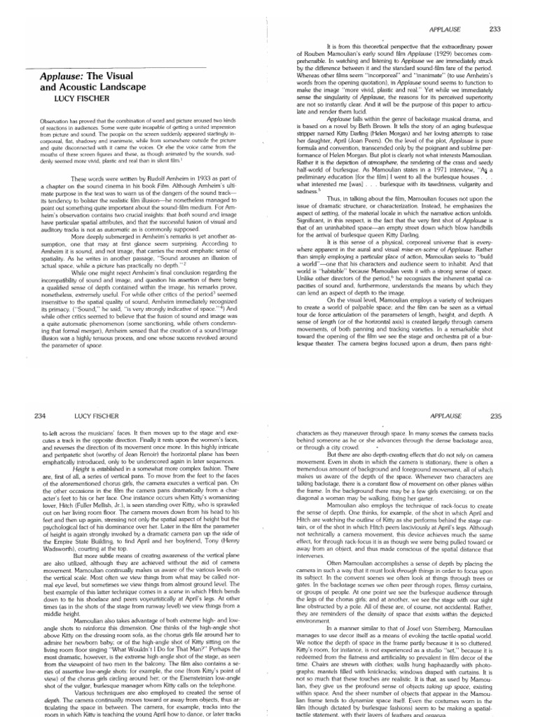 Lucy Fischer - Applause | PDF