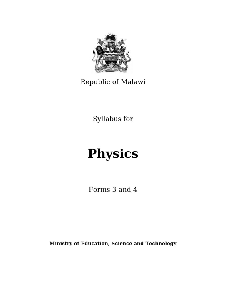 Physics Syllabus Forms 3-4 | PDF | Force | Torque