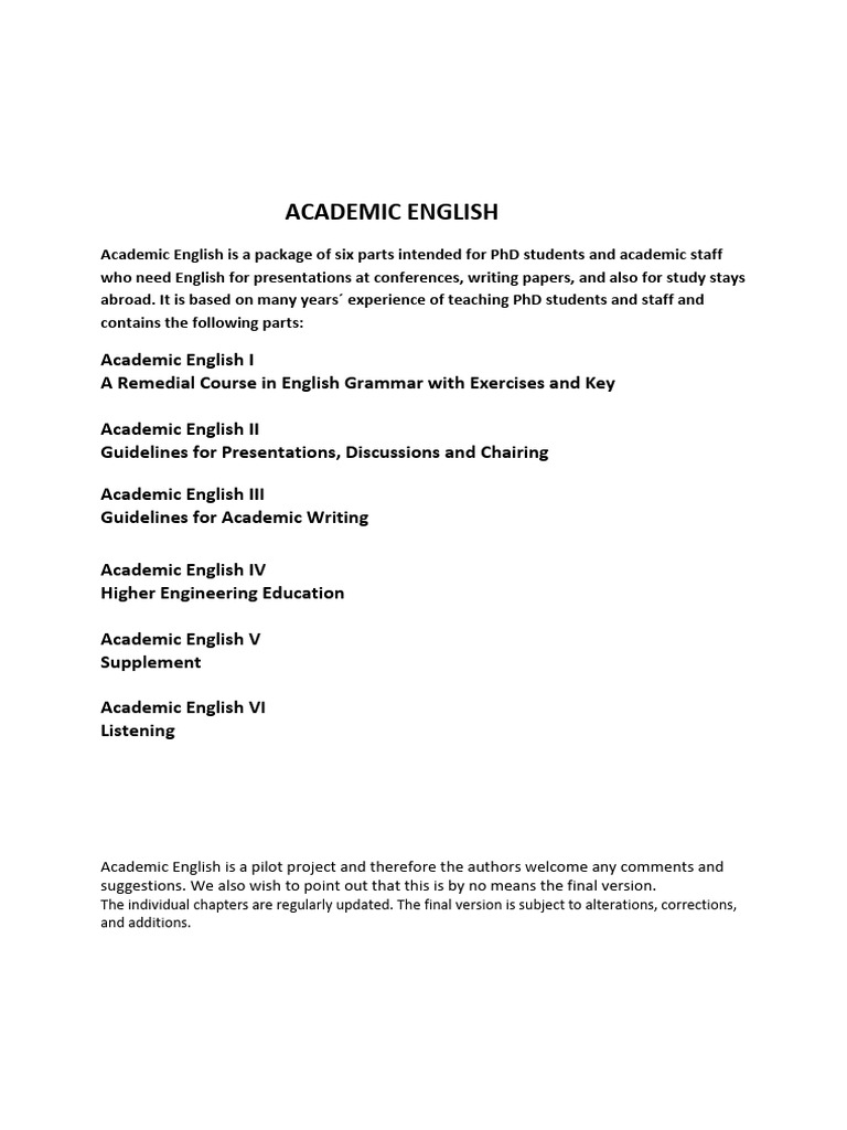 Academic English | PDF