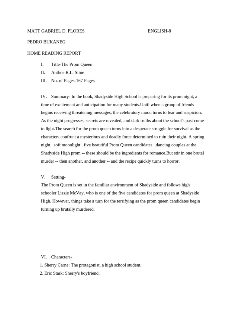 Home Reading ReportMatt Flores | PDF | Courage