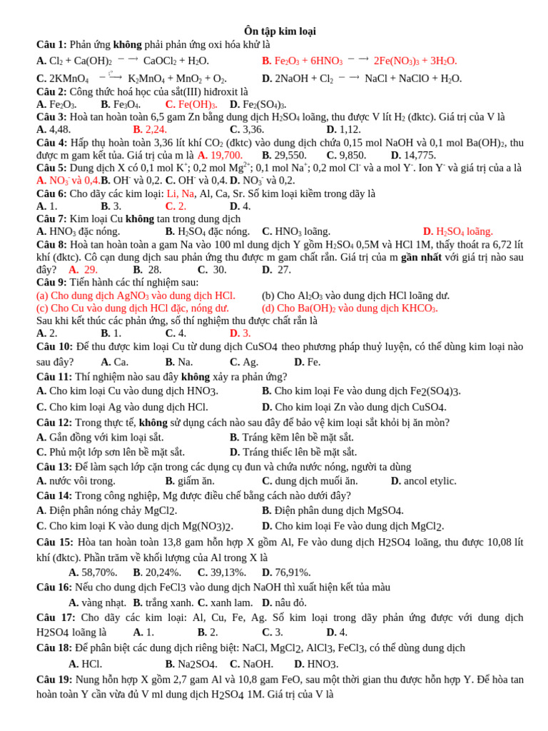 Dai Cuong Kim Loai - Phu Dao | PDF