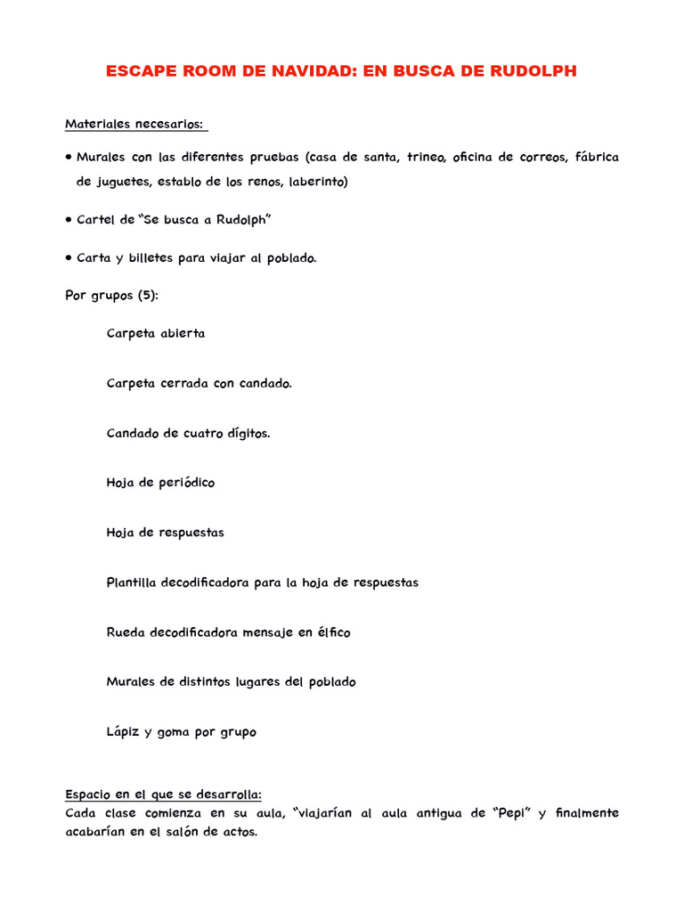 Escape Room de Navidad | PDF