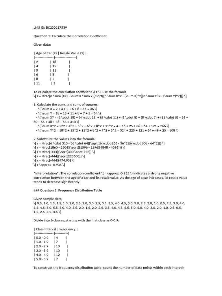 LMS ID | PDF | Statistical Theory | Statistical Analysis