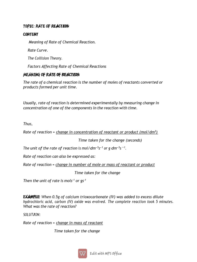 Chemical Reactions | PDF | Reaction Rate | Chemical Reactions