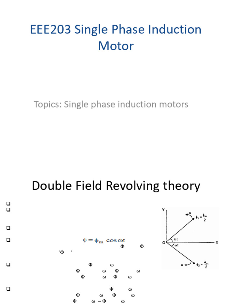 Lecture Slide On Single Phase Induction Motor | PDF | Electric Motor ...