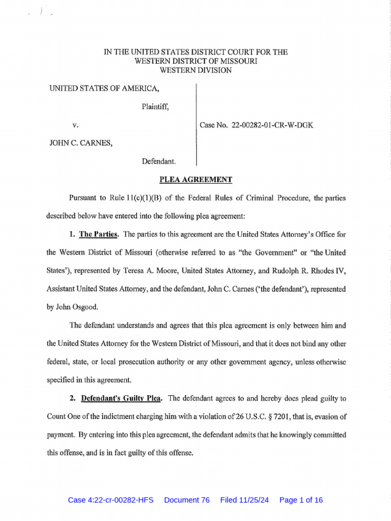 John C. Carnes Case Document 76 | PDF