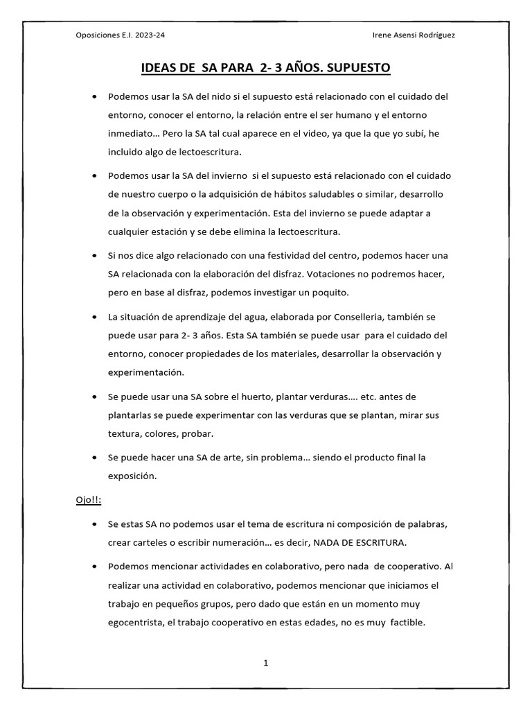Ideas Supuesto 2-3 Aã Os | PDF | Aprendizaje | Evaluación
