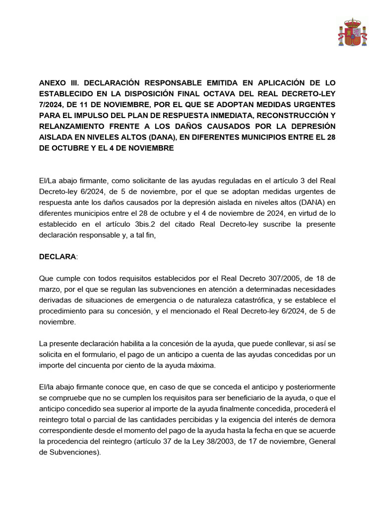 Declaracion Responsable | PDF