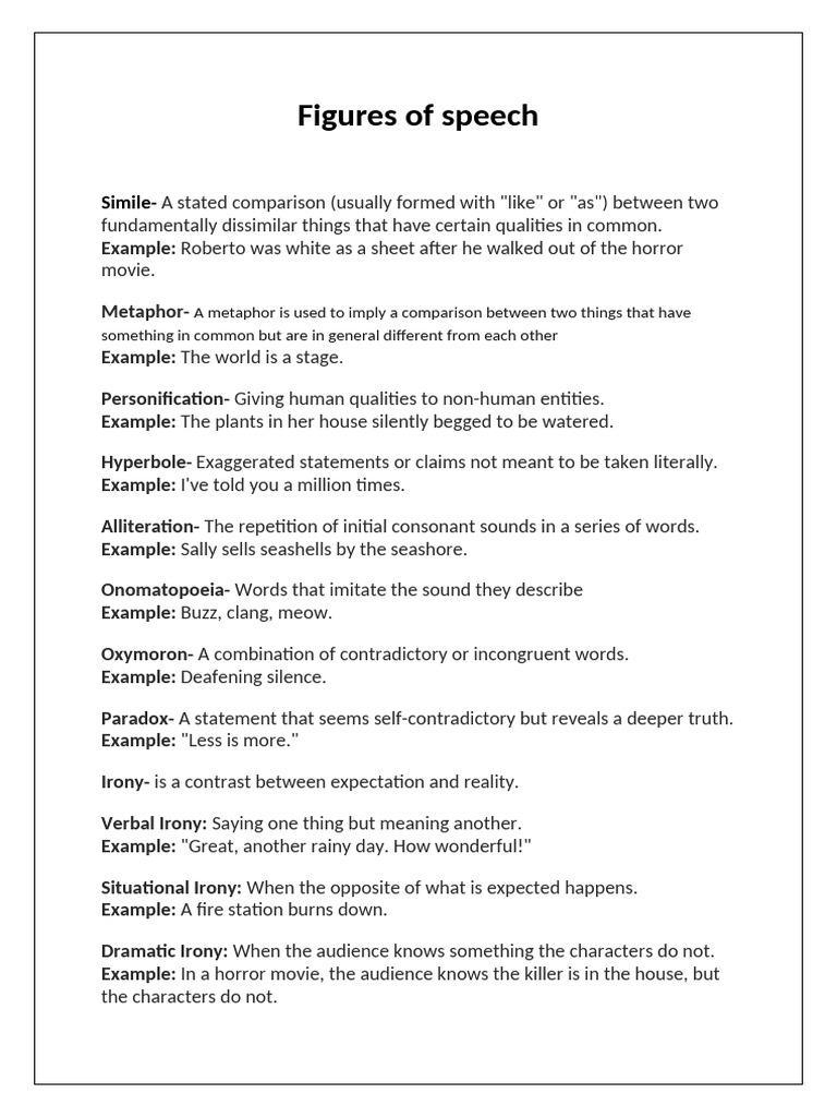 Figures of Speech | PDF