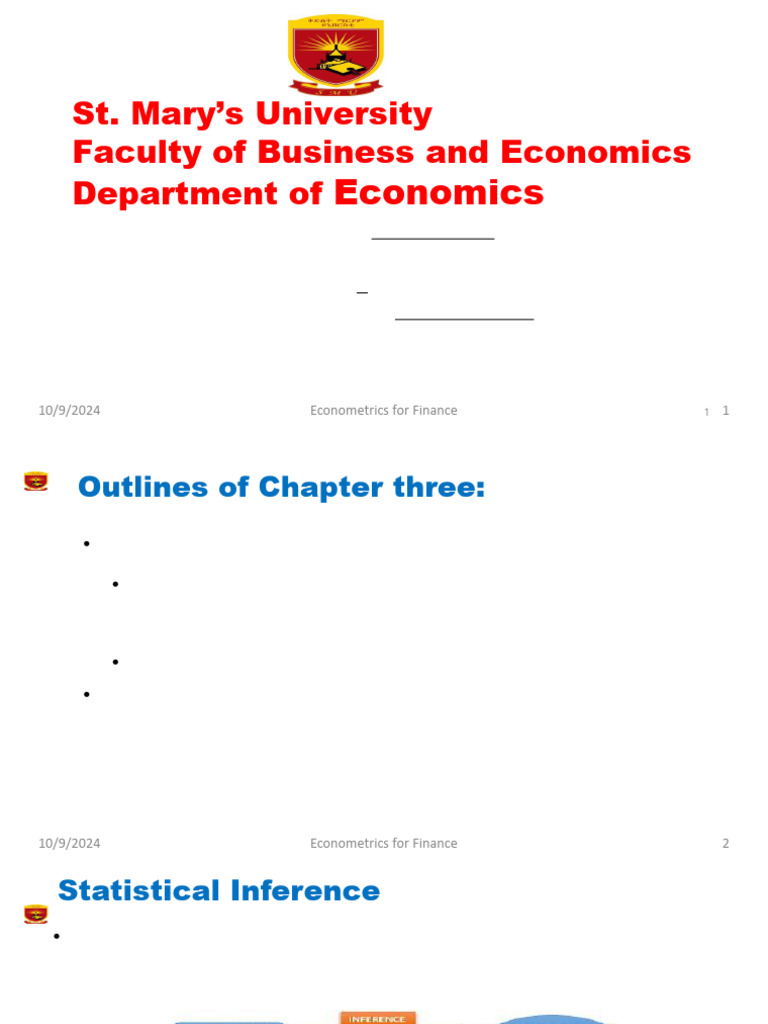 Econometrics For Finance Chapter 3 Pdf F Test Statistical Hypothesis Testing