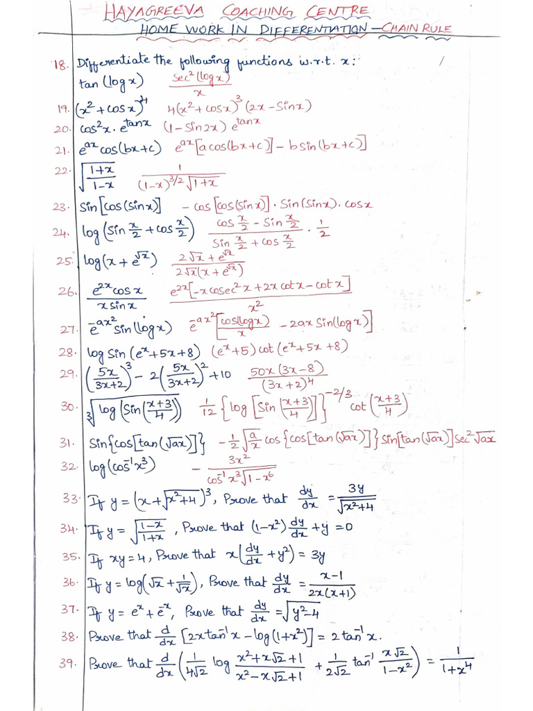 H.W 4 - Differentiability | PDF