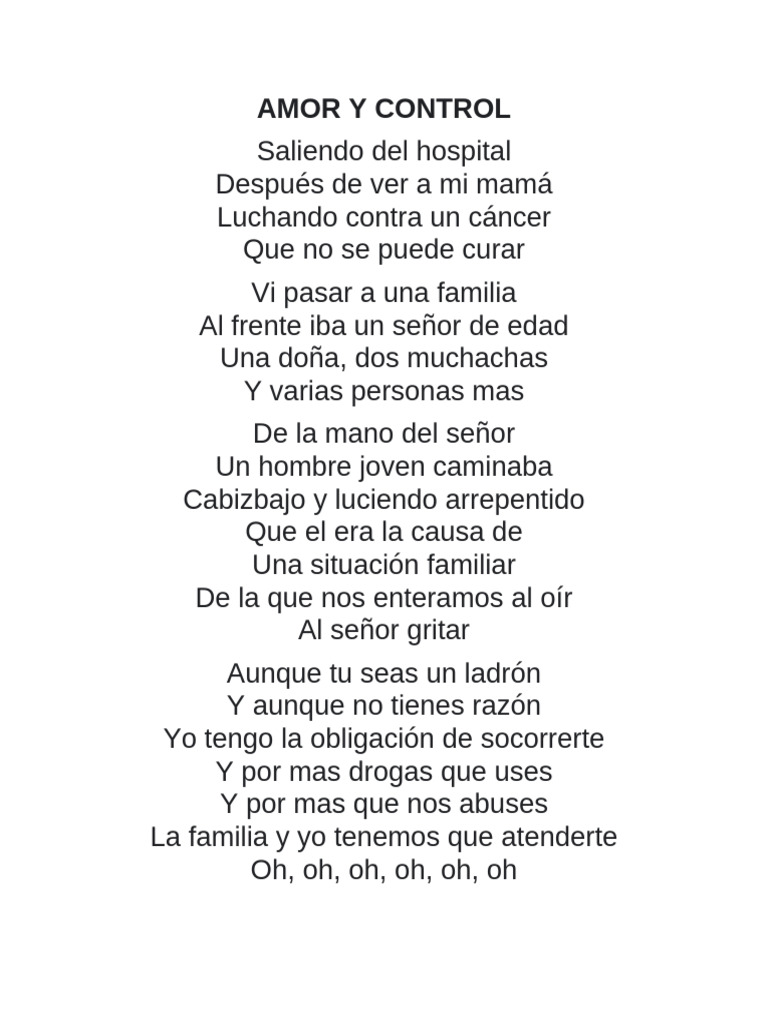 Cancion Amor y Control | PDF