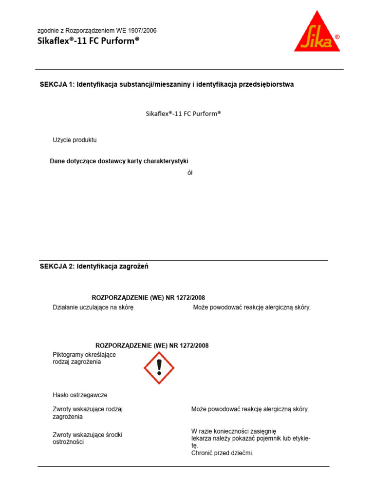 Sds Sikaflex 11fcpurform | PDF