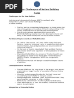 NOTES (CH - 1) Challenges of Nation Building (Class 12) | PDF ...