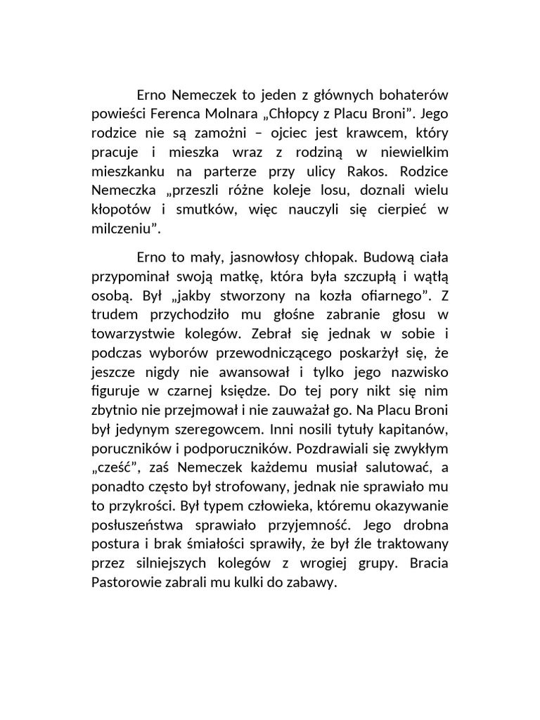 Charakterystyka Nemeczka | PDF