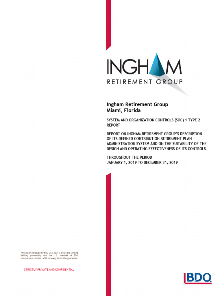 2019 Ingham SOC 1 Type 2 Draft Report Final | PDF | Internal Control ...