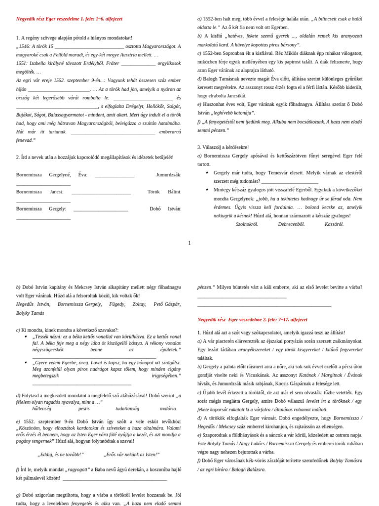 Eger Veszedelme | PDF