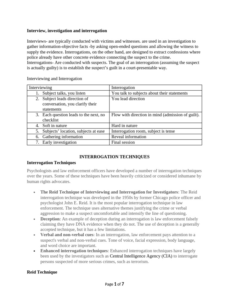 PSYC 421 Interrogation Techniques 23 10 2024 | PDF | Interrogation ...