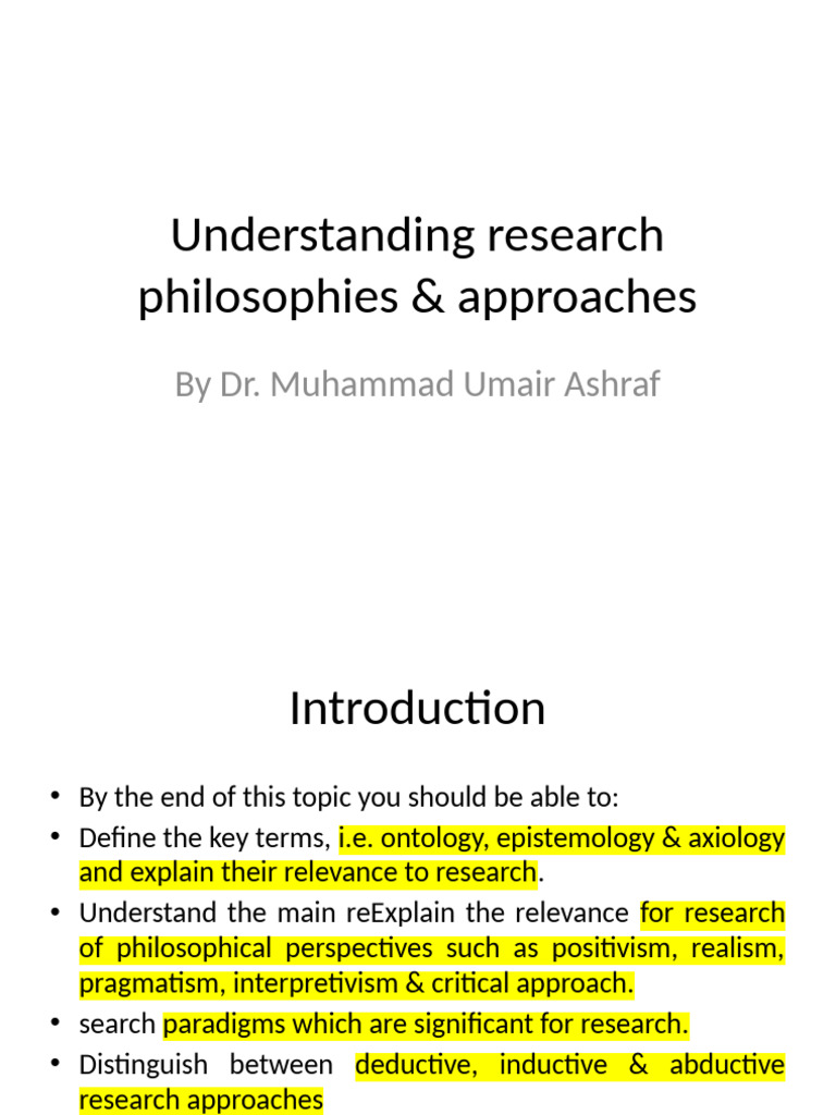 Understanding Research Philosophies Approaches Yes | PDF | Theory ...