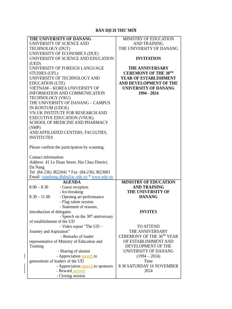 BẢN DỊCH THƯ MỜI-htqt Final | PDF | Vietnam