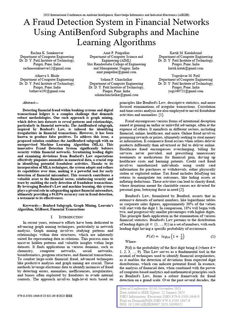 Financial Fraud Detection System | PDF | Fraud | Machine Learning