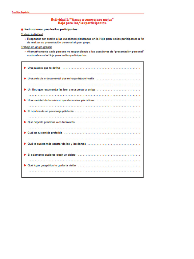 Tutoria para Conocernos Mejor | PDF